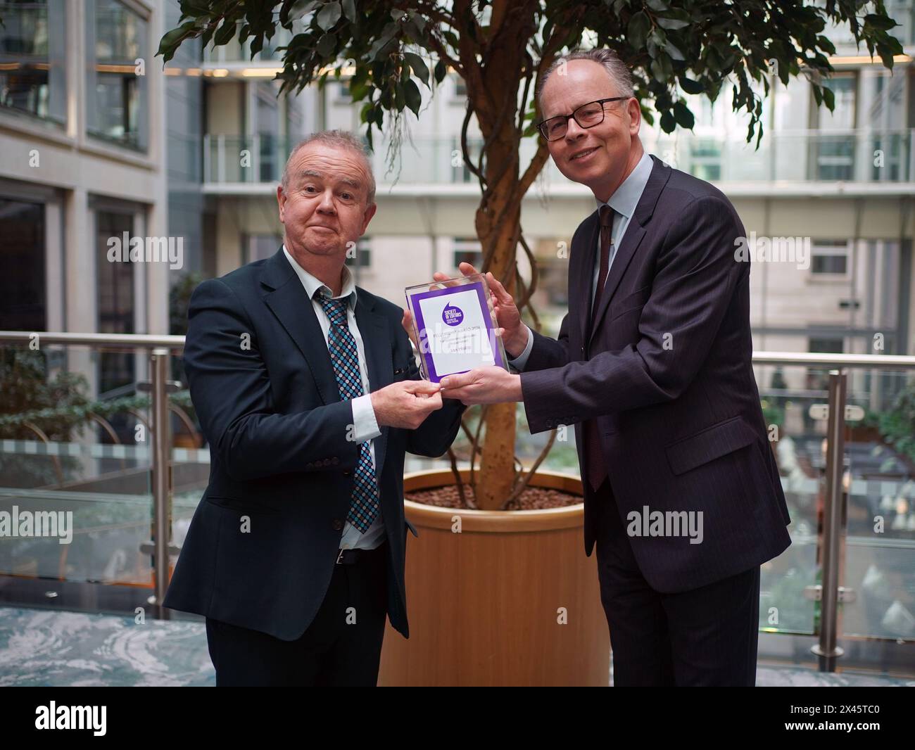 Ian MacGregor, chairman of society of editors, presents Ian Hislop ...