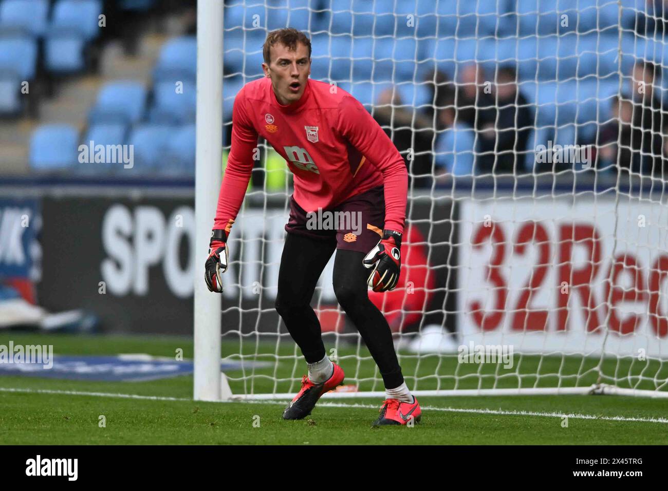 Goalkeeper Christian Walton (1 Ipswich Town) warms up during the Sky ...