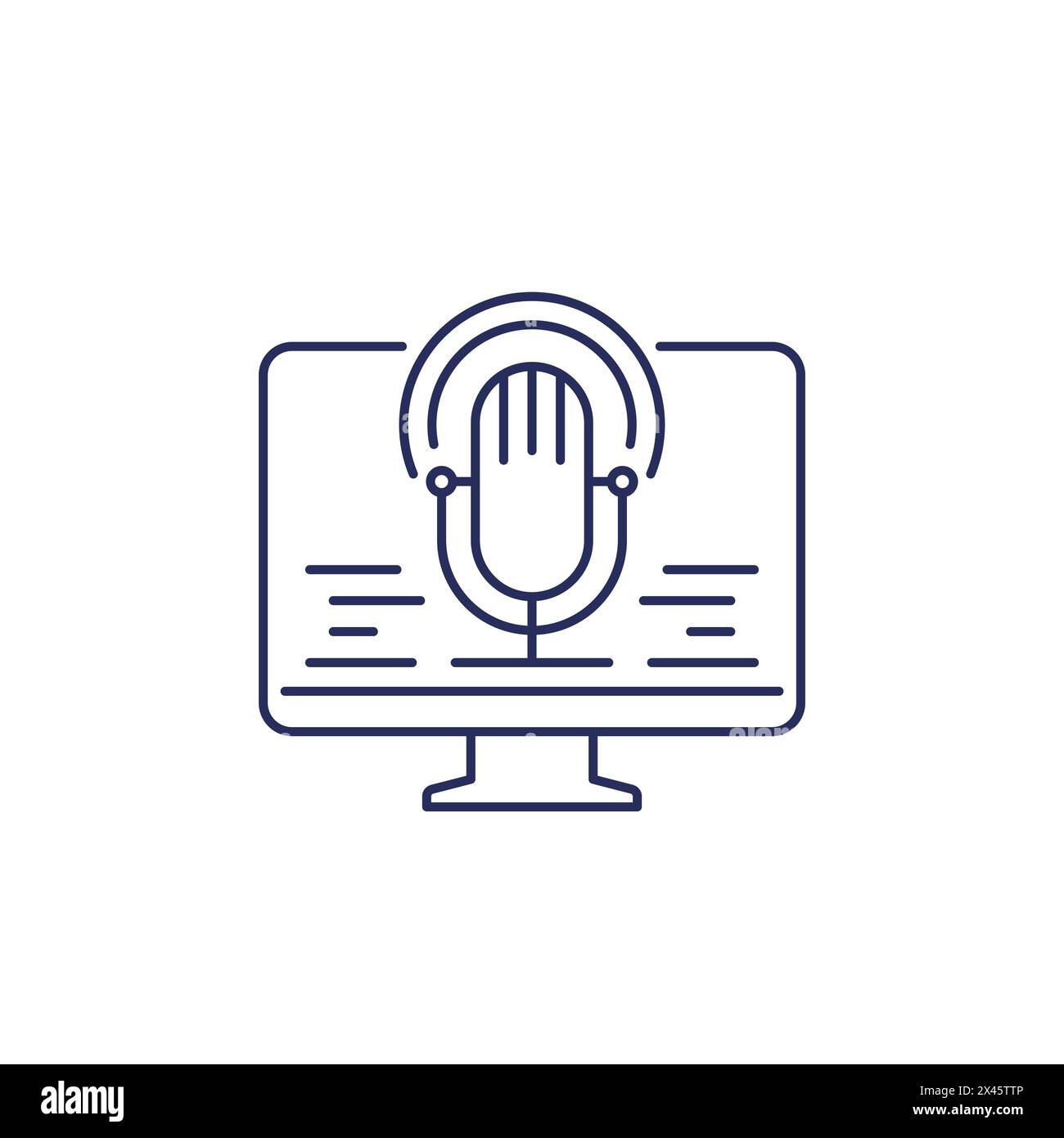 speech recognition icon, line vector Stock Vector Image & Art - Alamy