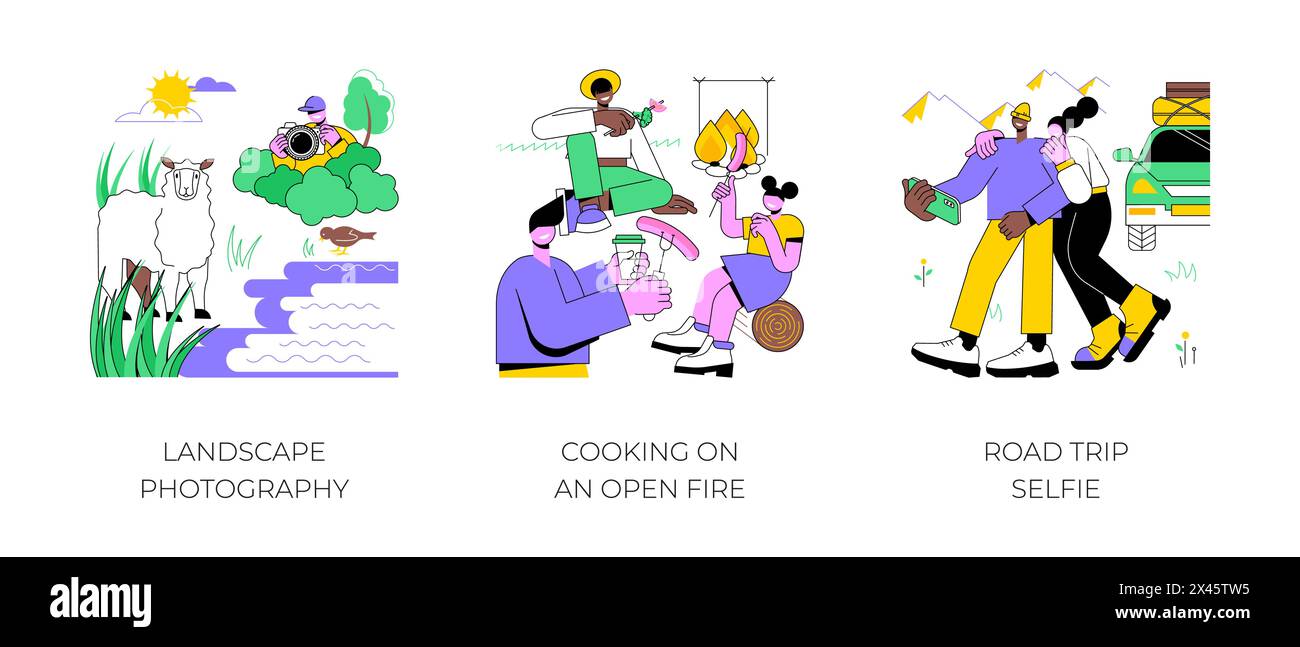 Holiday activities isolated cartoon vector illustrations Stock Vector ...