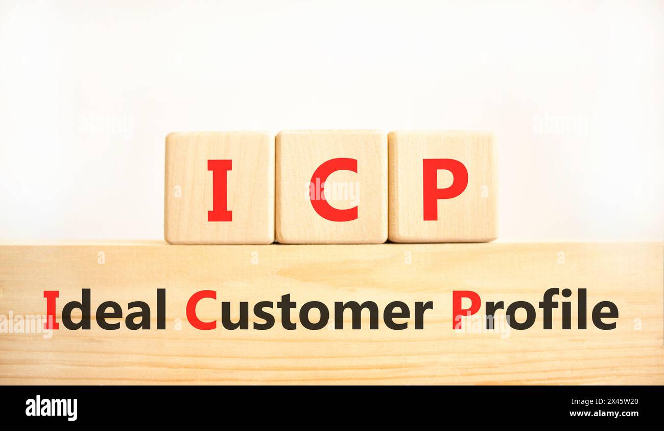 ICP ideal customer profile symbol. Concept words ICP ideal customer ...