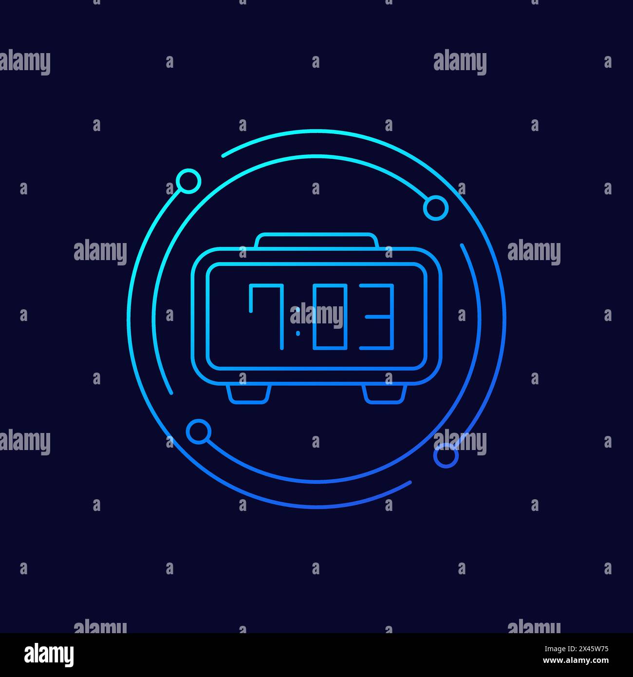 Alarm clock digital 7 Stock Vector Images - Alamy