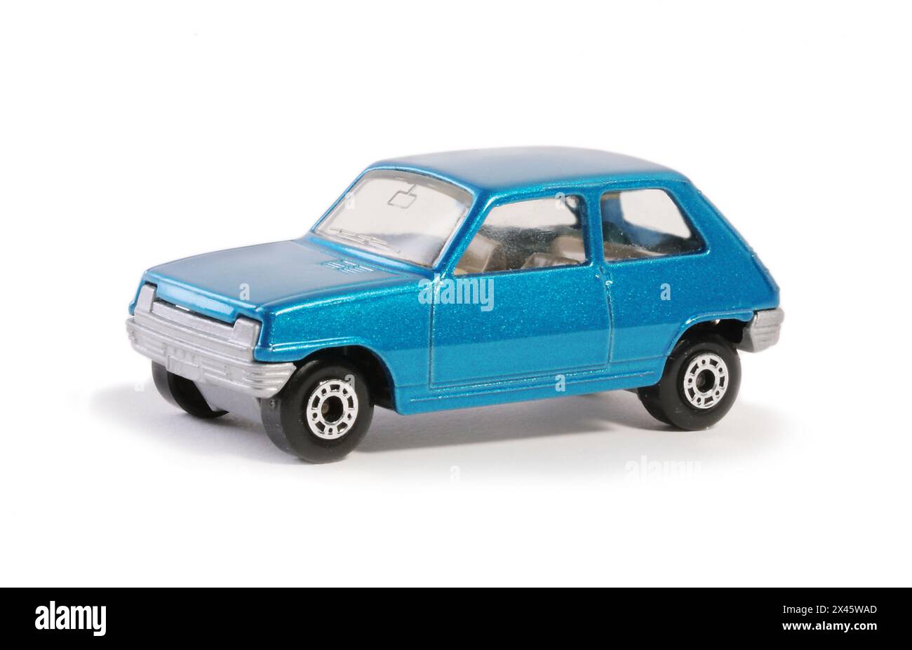 metallic blue model of French Renault seventies hatchback car Stock ...