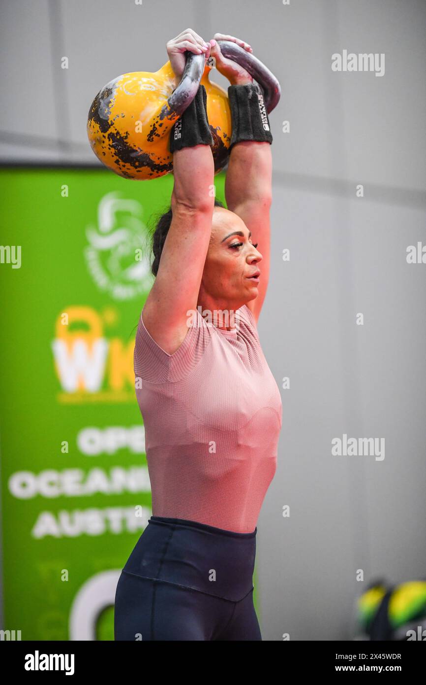Melbourne, Australia. 13th Apr, 2024. Australian Kettlebell athlete ...