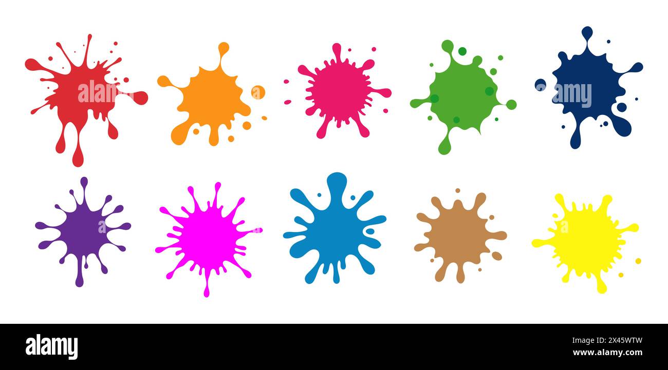 Vector set of colored blots on the white background Stock Vector Image ...
