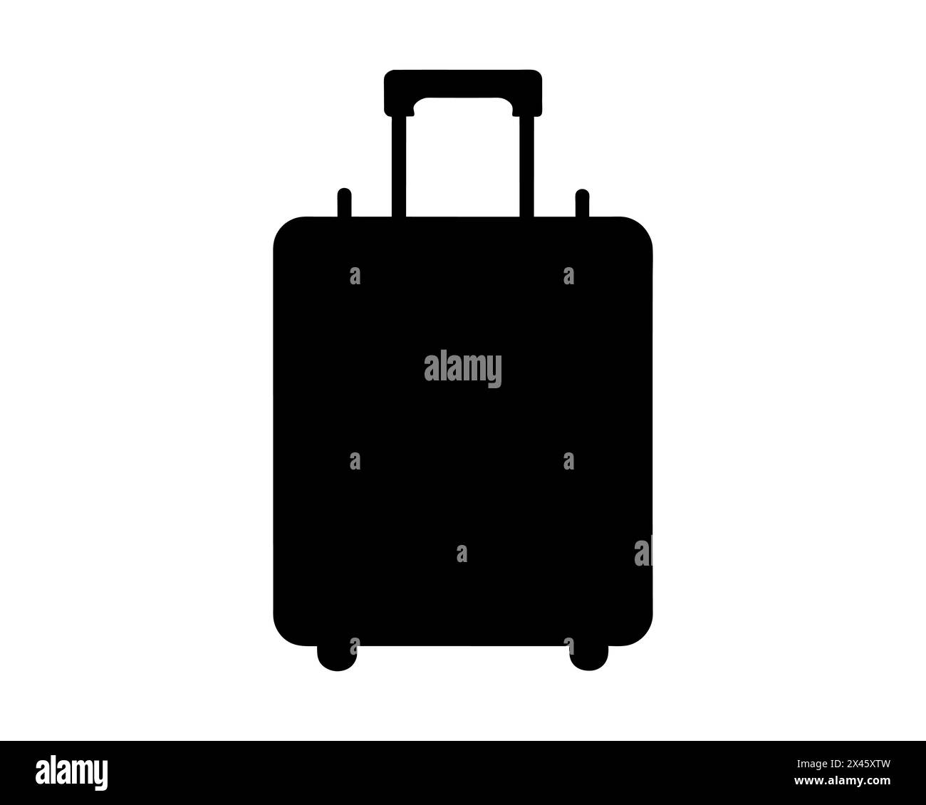 Black rolling suitcase silhouette isolated on white background ...