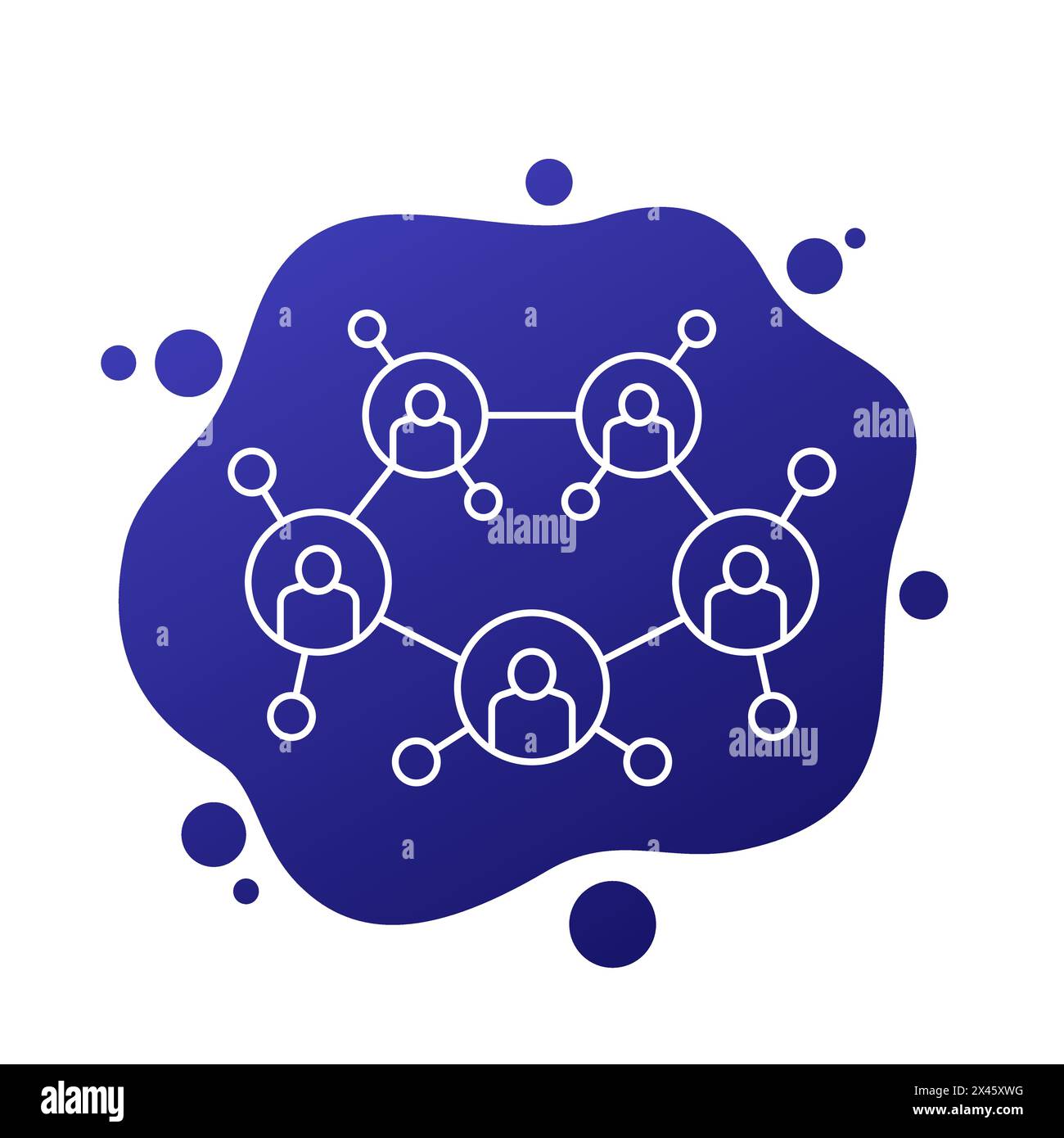 social network icon, connecting people line design Stock Vector Image ...
