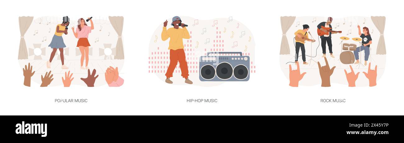 Music culture isolated concept vector illustration set Stock Vector ...