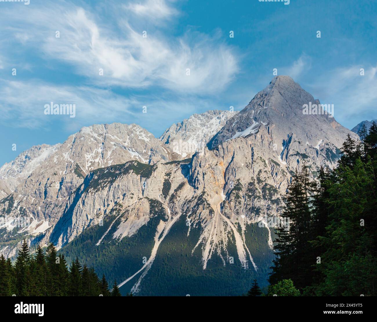 Summer Alps mountain rocky top view, Austria Stock Photo - Alamy