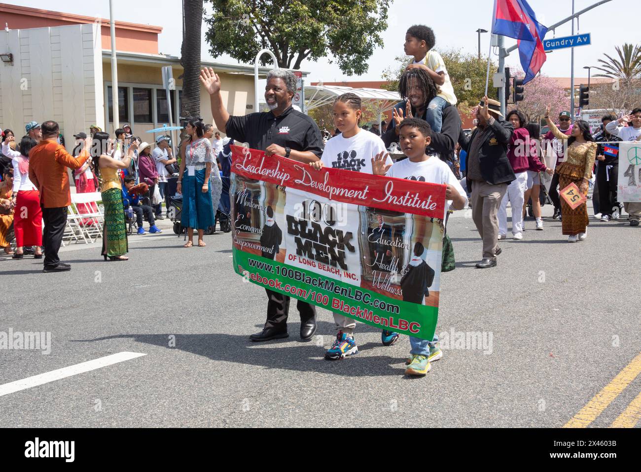 Members of 100 Black Men walking in the Cambodian New Year Parade and ...