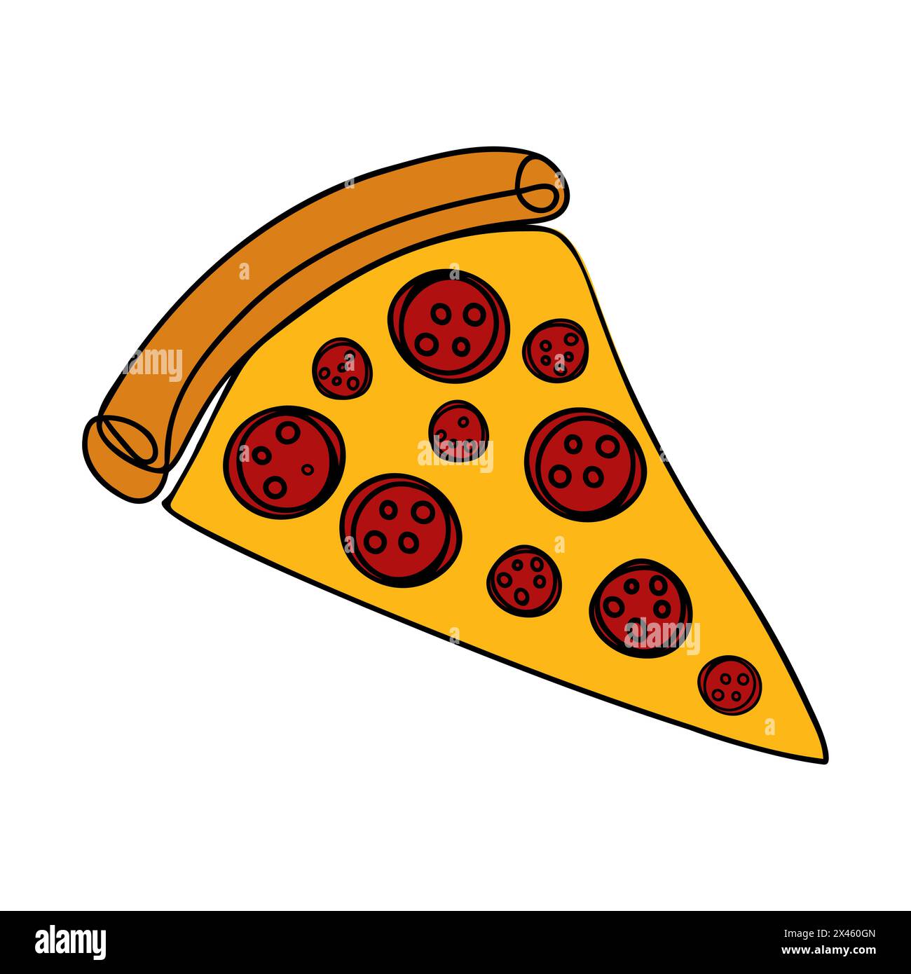 Continuous line drawing slice pizza hi-res stock photography and images ...