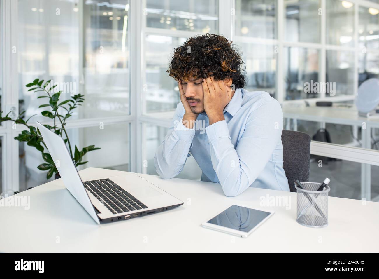 Curly tired sad middle hi-res stock photography and images - Alamy