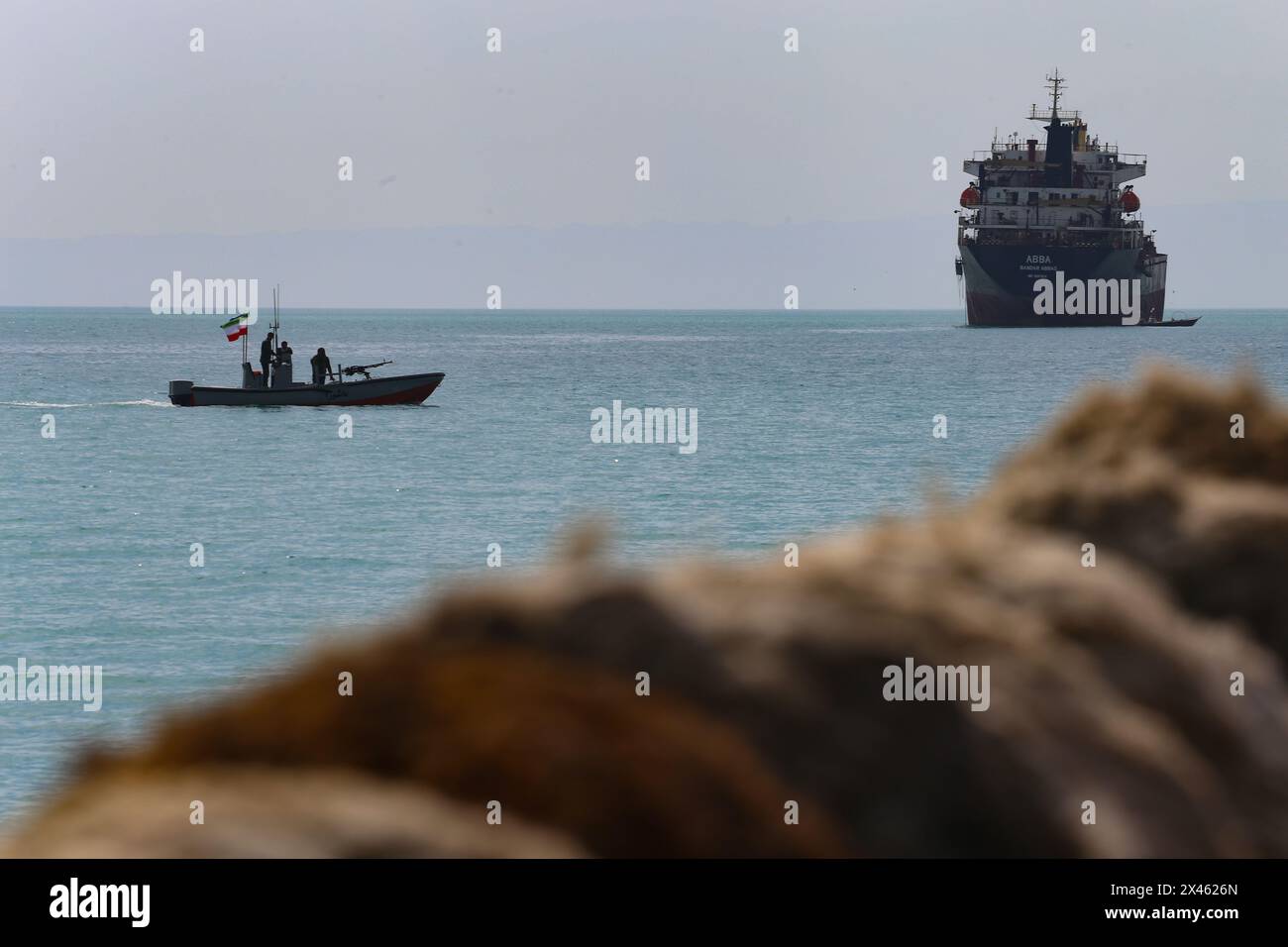 April 29, 2024, Persian Gulf, Bushehr, Iran: An Iranian speedboat of ...
