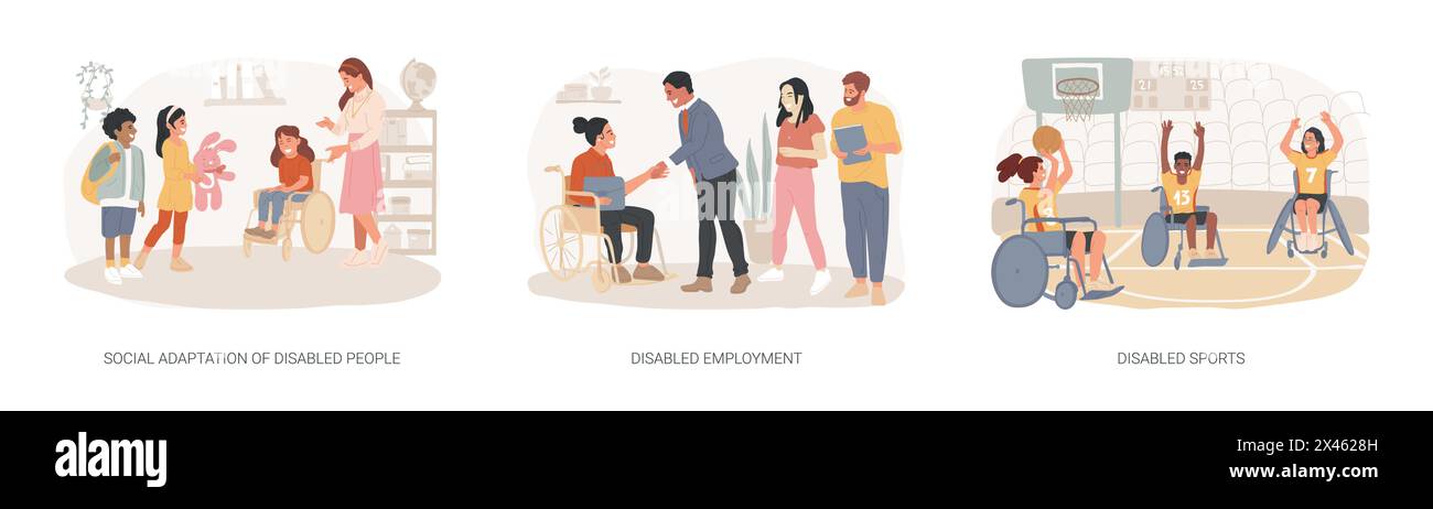 Inclusive social environment isolated concept vector illustration set ...