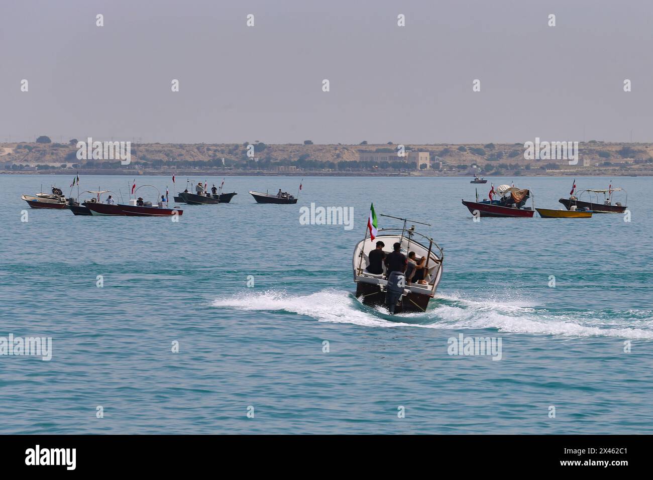 Persian Gulf, Bushehr, Iran. 29th Apr, 2024. Iranian speedboats of the ...