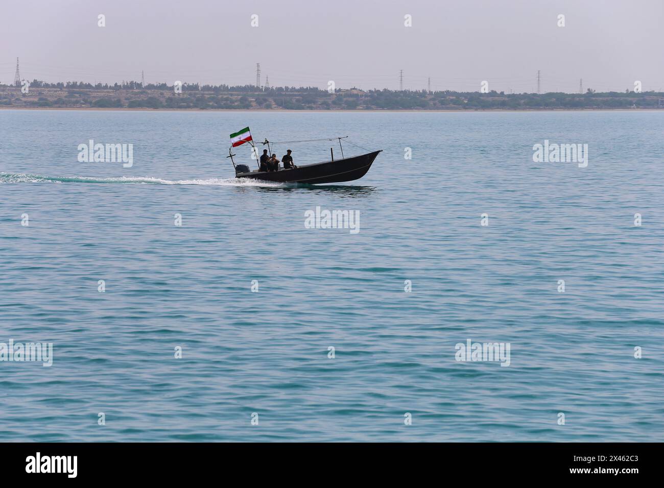 April 29, 2024, Persian Gulf, Bushehr, Iran: An Iranian speedboat of ...