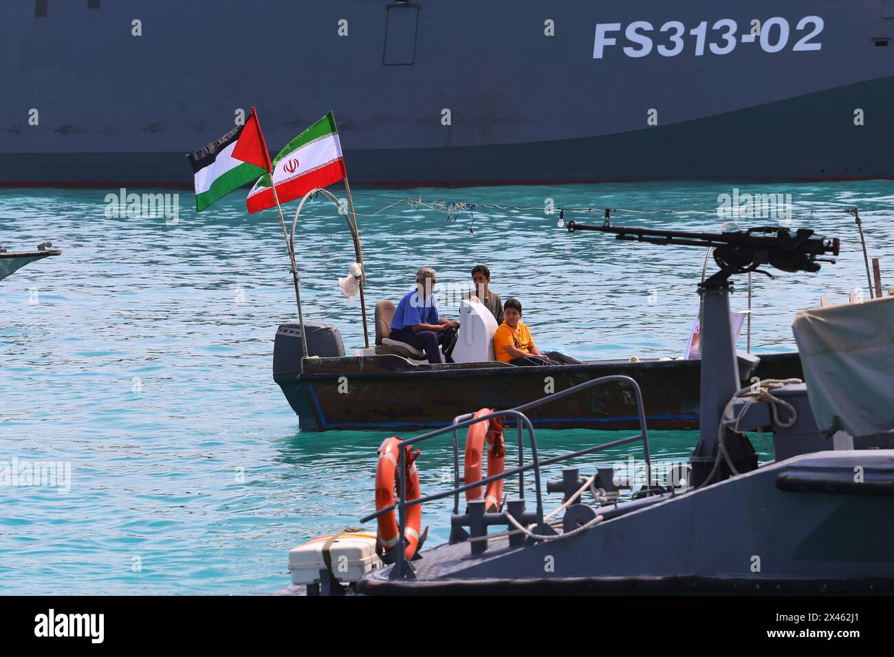 April 29, 2024, Persian Gulf, Bushehr, Iran: Iranian speedboats of the ...