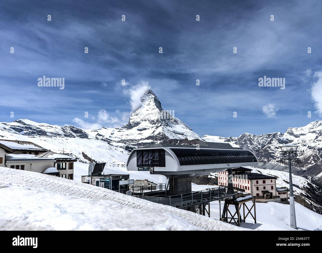 View of the Matterhorn from Riffelberg on the Gornergrat Railway line ...