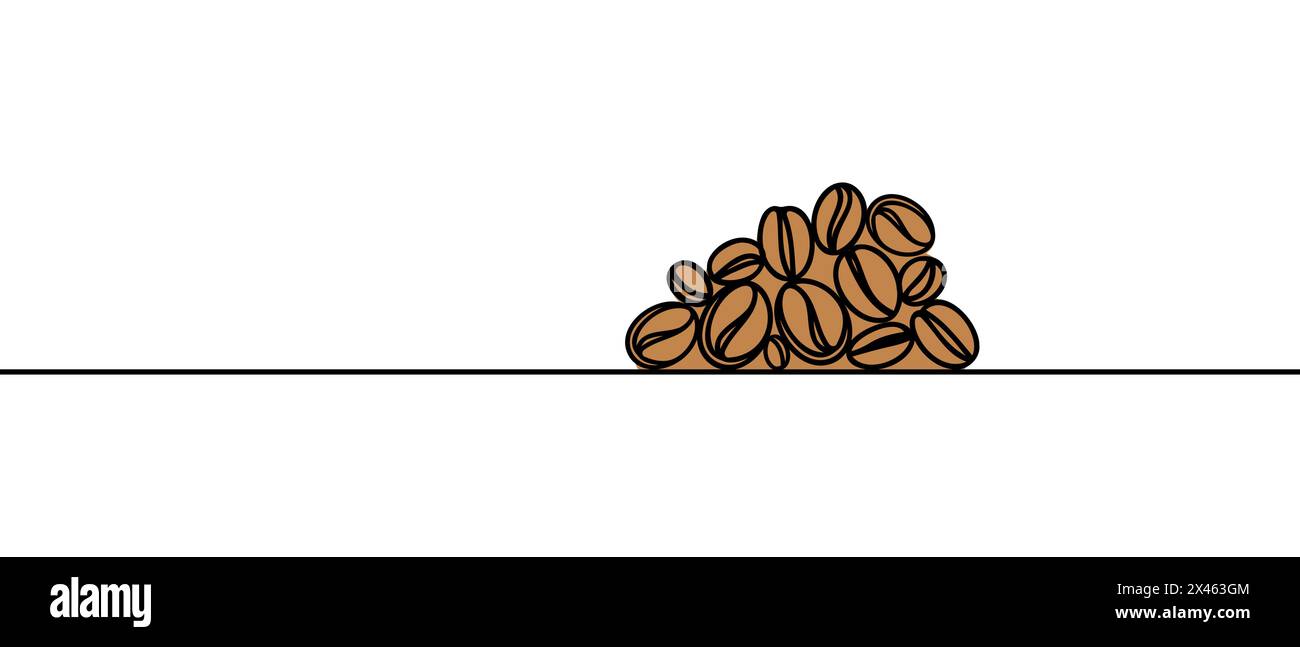 One continuous line draws coffee beans. Coffee logo, icon Stock Vector ...
