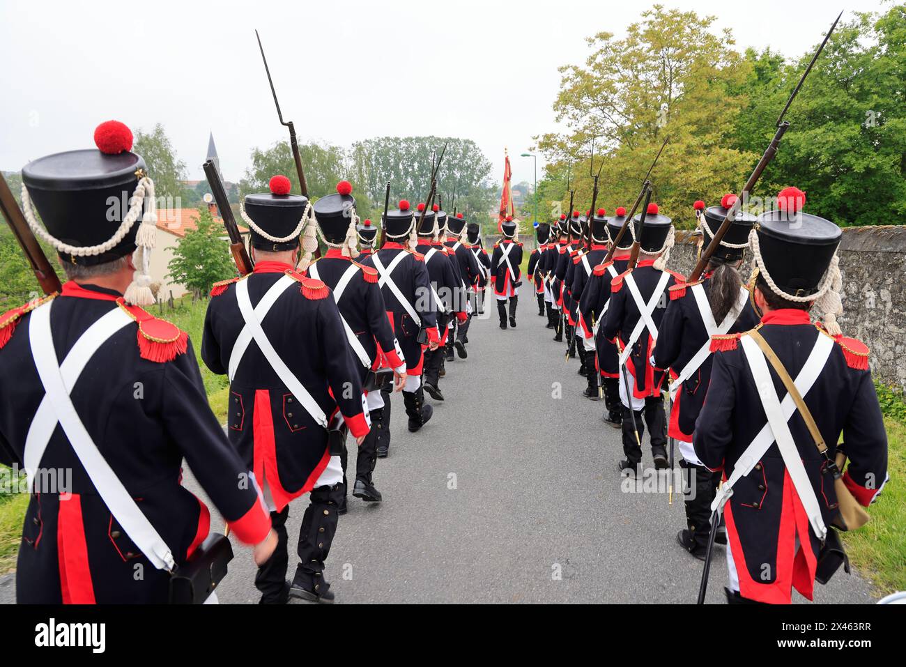 Le Dorat, France. Soldiers of the Napoleonic guard during the ...