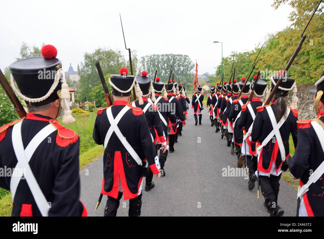 Le Dorat, France. Soldiers of the Napoleonic guard during the ...