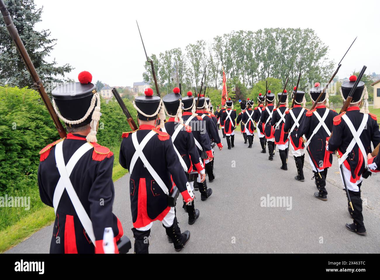 Le Dorat, France. Soldiers of the Napoleonic guard during the ...