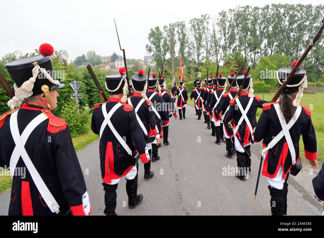 Le Dorat, France. Soldiers of the Napoleonic guard during the ...