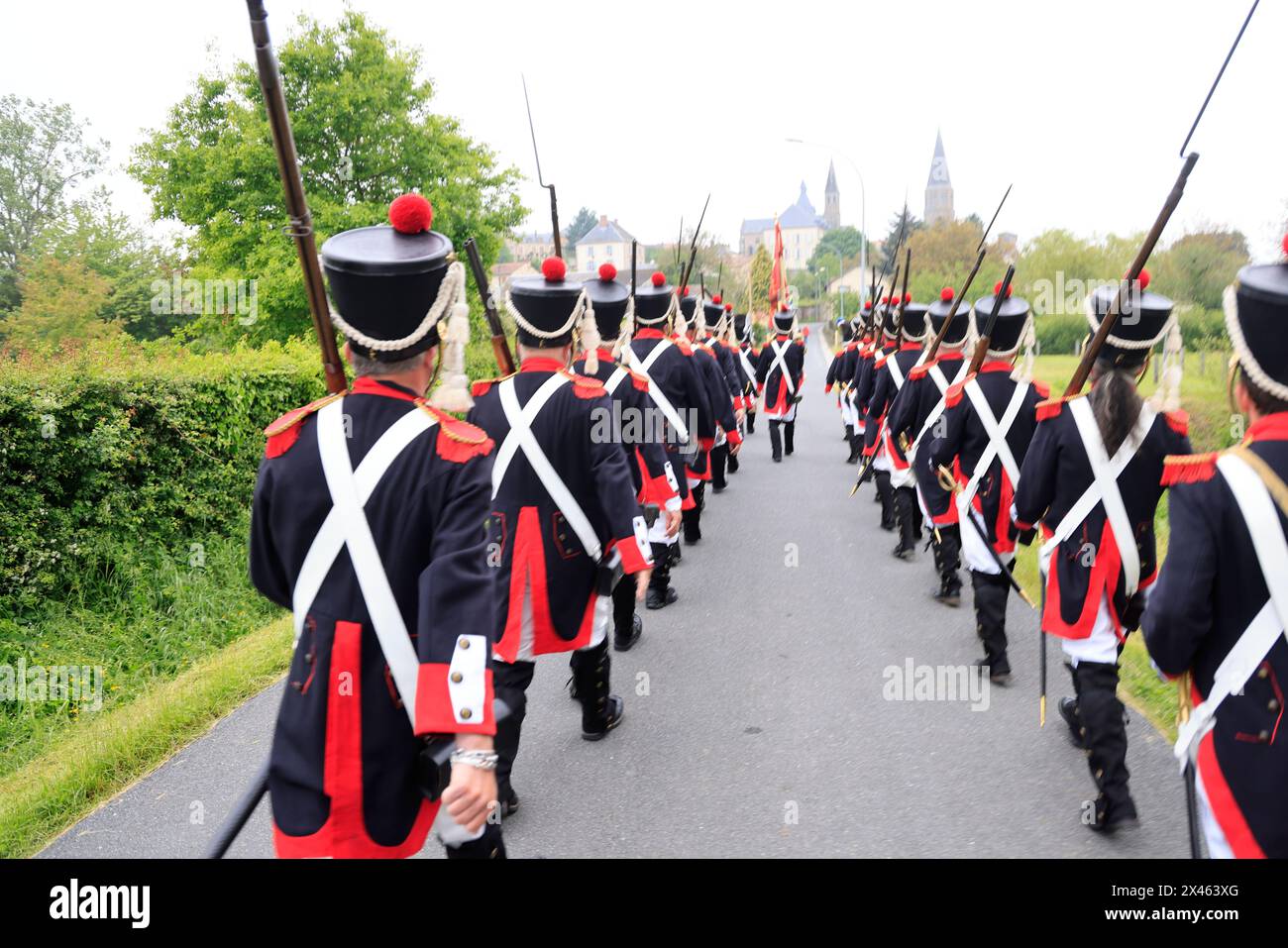 Le Dorat, France. Soldiers of the Napoleonic guard during the ...