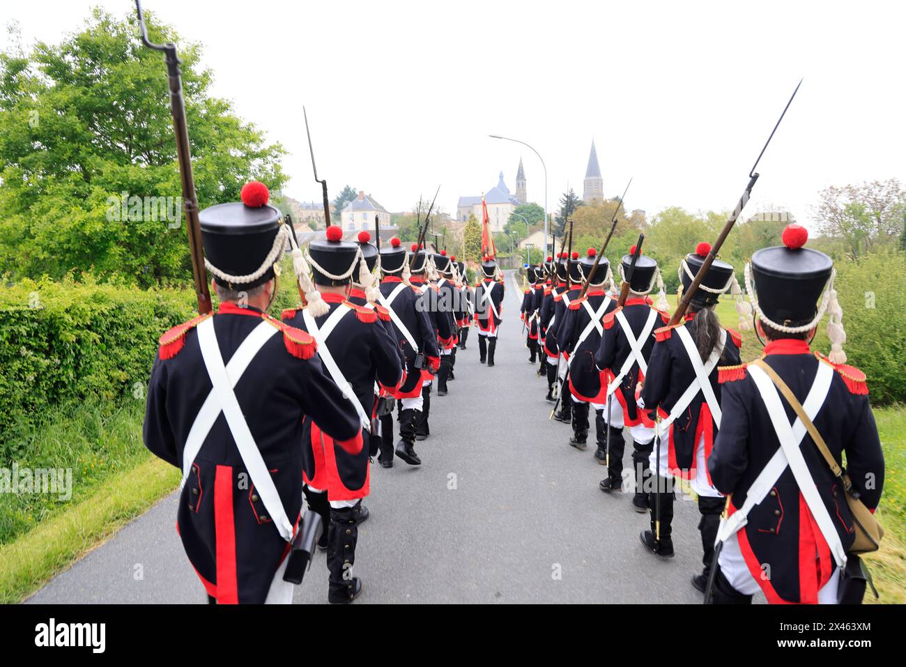 Le Dorat, France. Soldiers of the Napoleonic guard during the ...