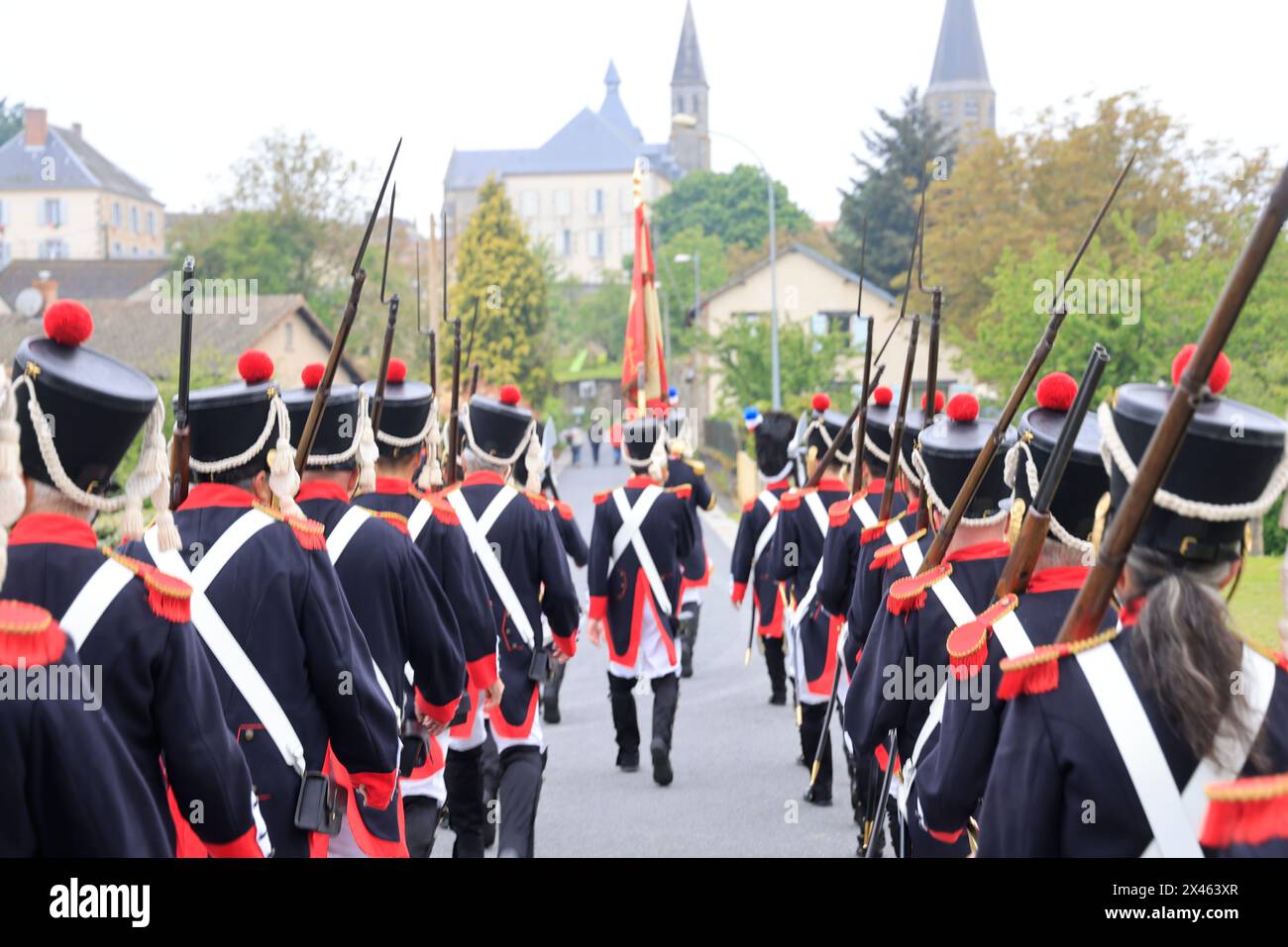 Le Dorat, France. Soldiers of the Napoleonic guard during the ...
