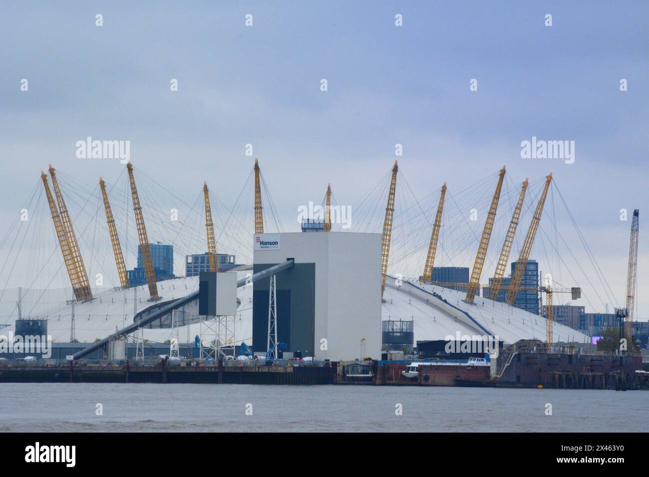 The 02 arena dome on the Thames River Greenwich peninsula. London Stock ...