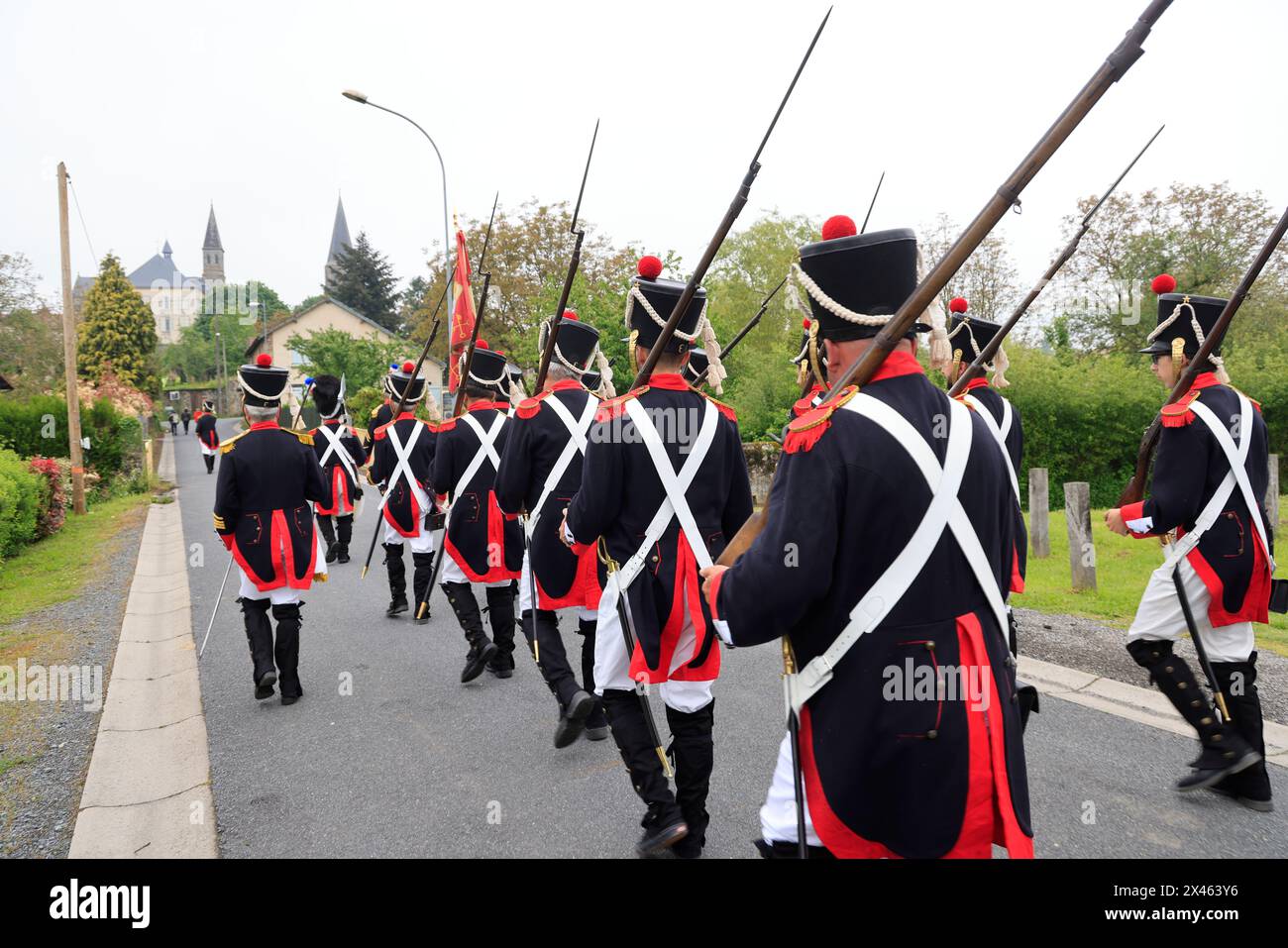 Le Dorat, France. Soldiers of the Napoleonic guard during the ...