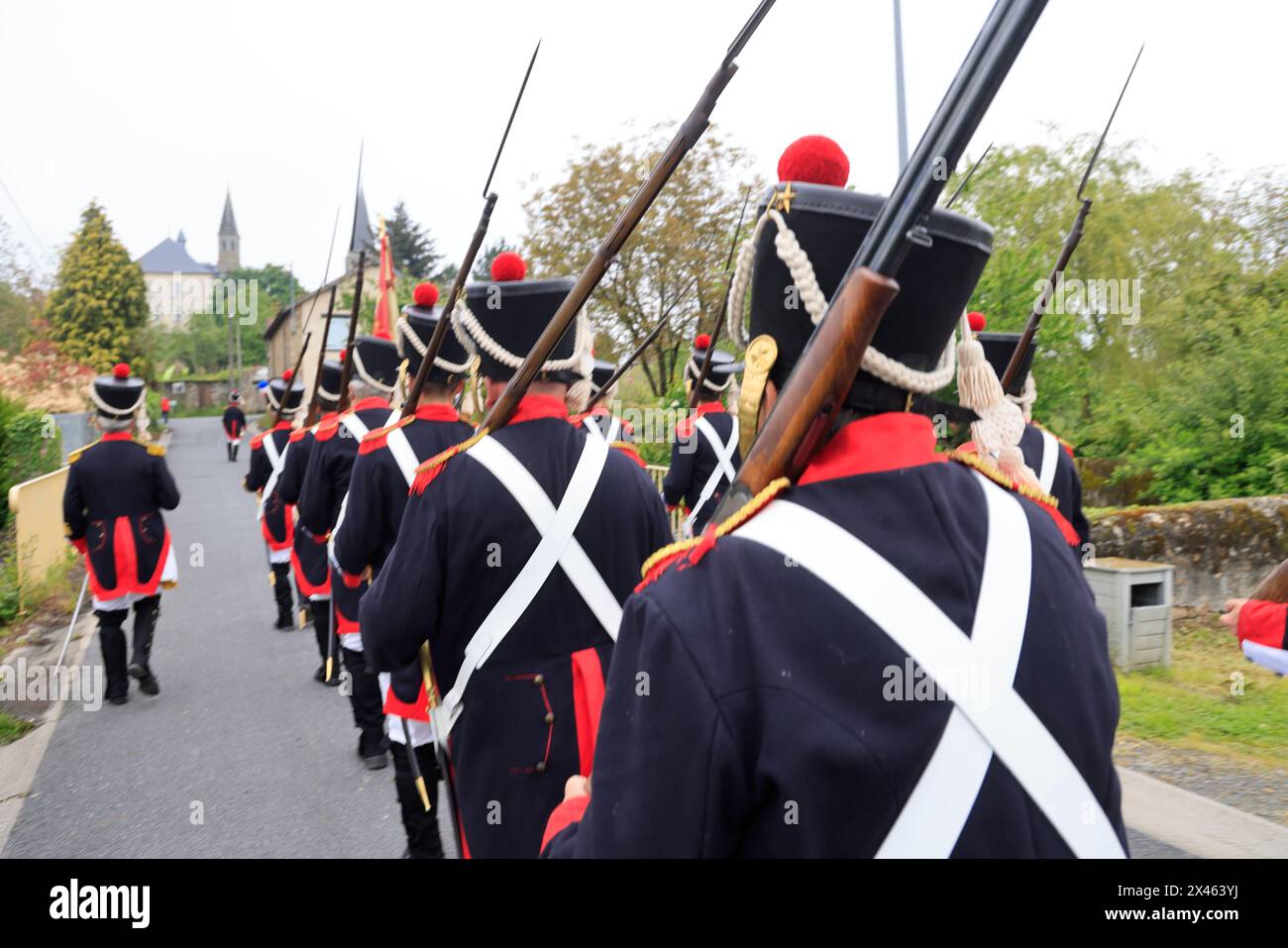 Le Dorat, France. Soldiers of the Napoleonic guard during the ...