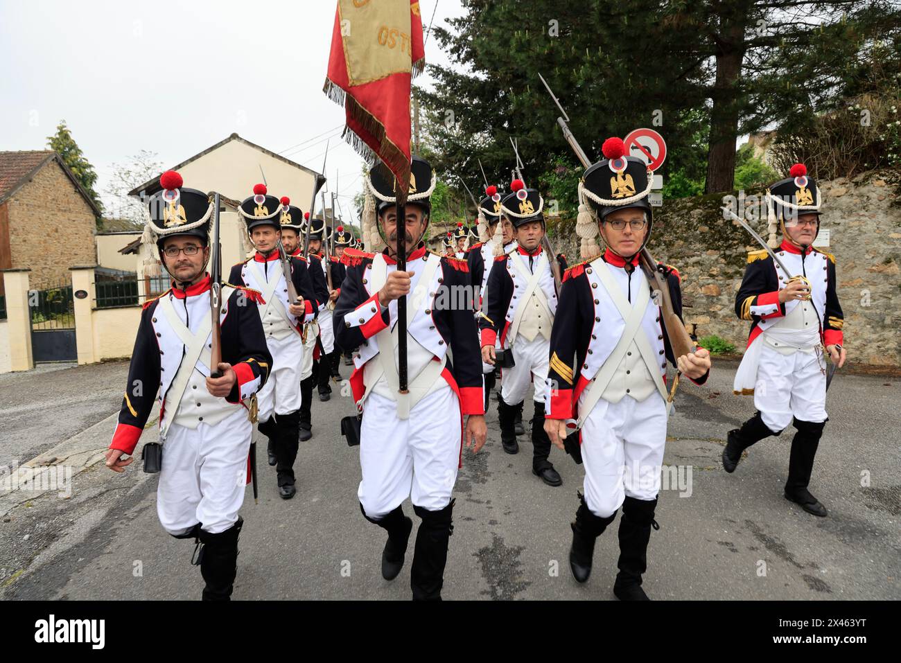 Le Dorat, France. Soldiers of the Napoleonic guard during the ...