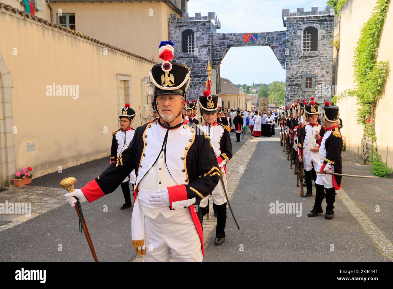Le Dorat, France. Soldiers of the Napoleonic guard during the ...