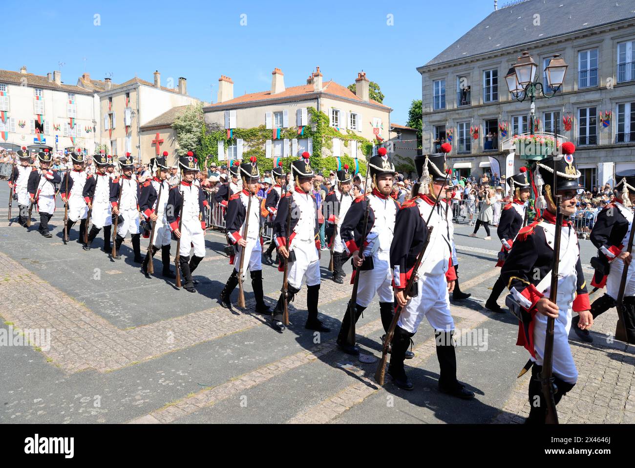 Le Dorat, France. Soldiers of the Napoleonic guard during the ...