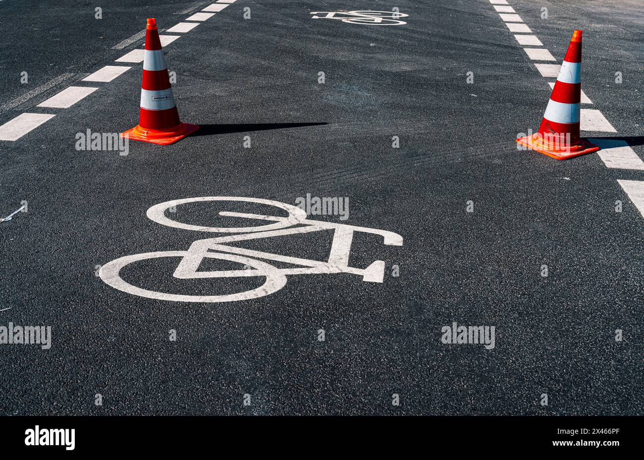 Closed cycle lane hi-res stock photography and images - Alamy