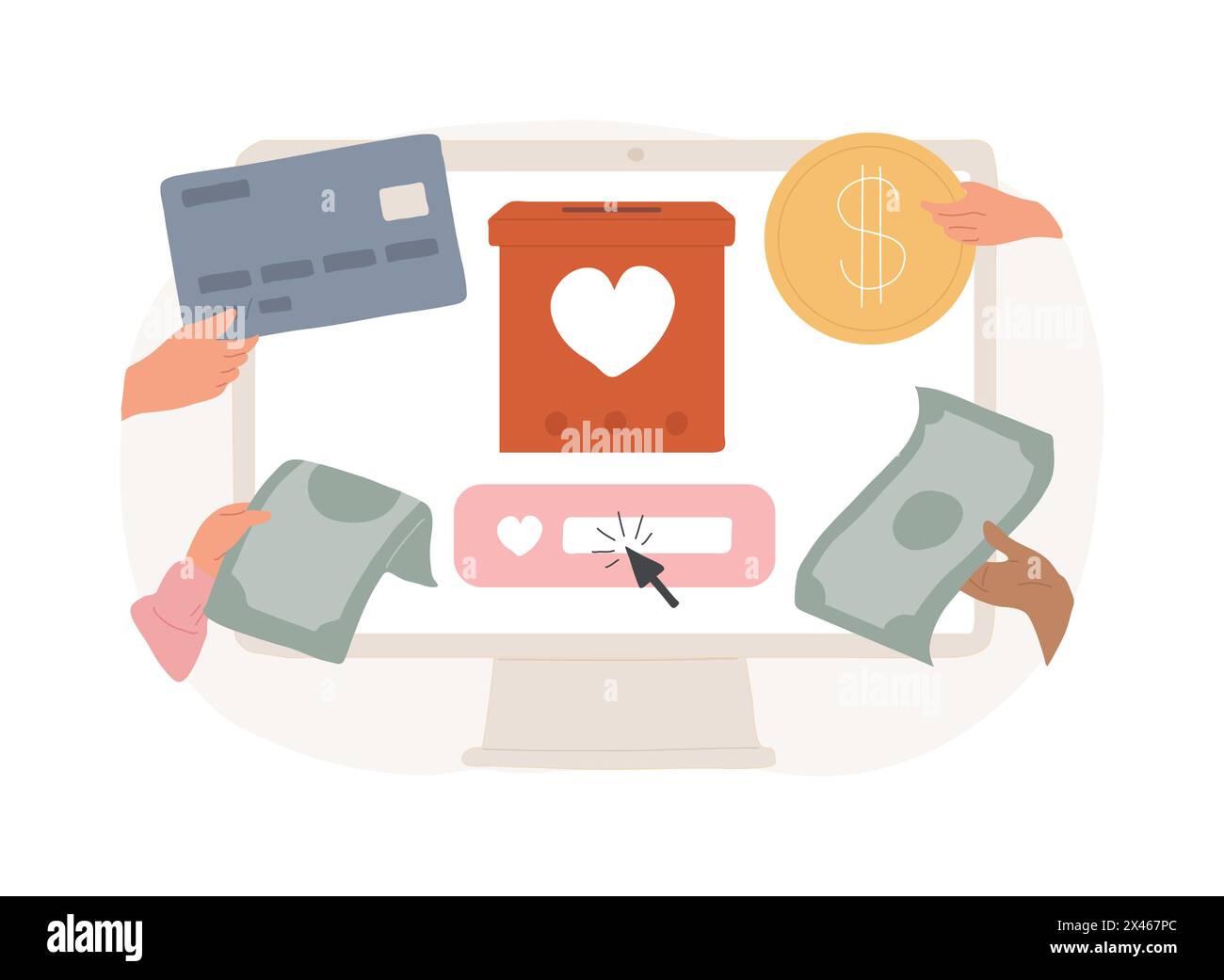 Donation isolated concept vector illustration Stock Vector Image & Art ...