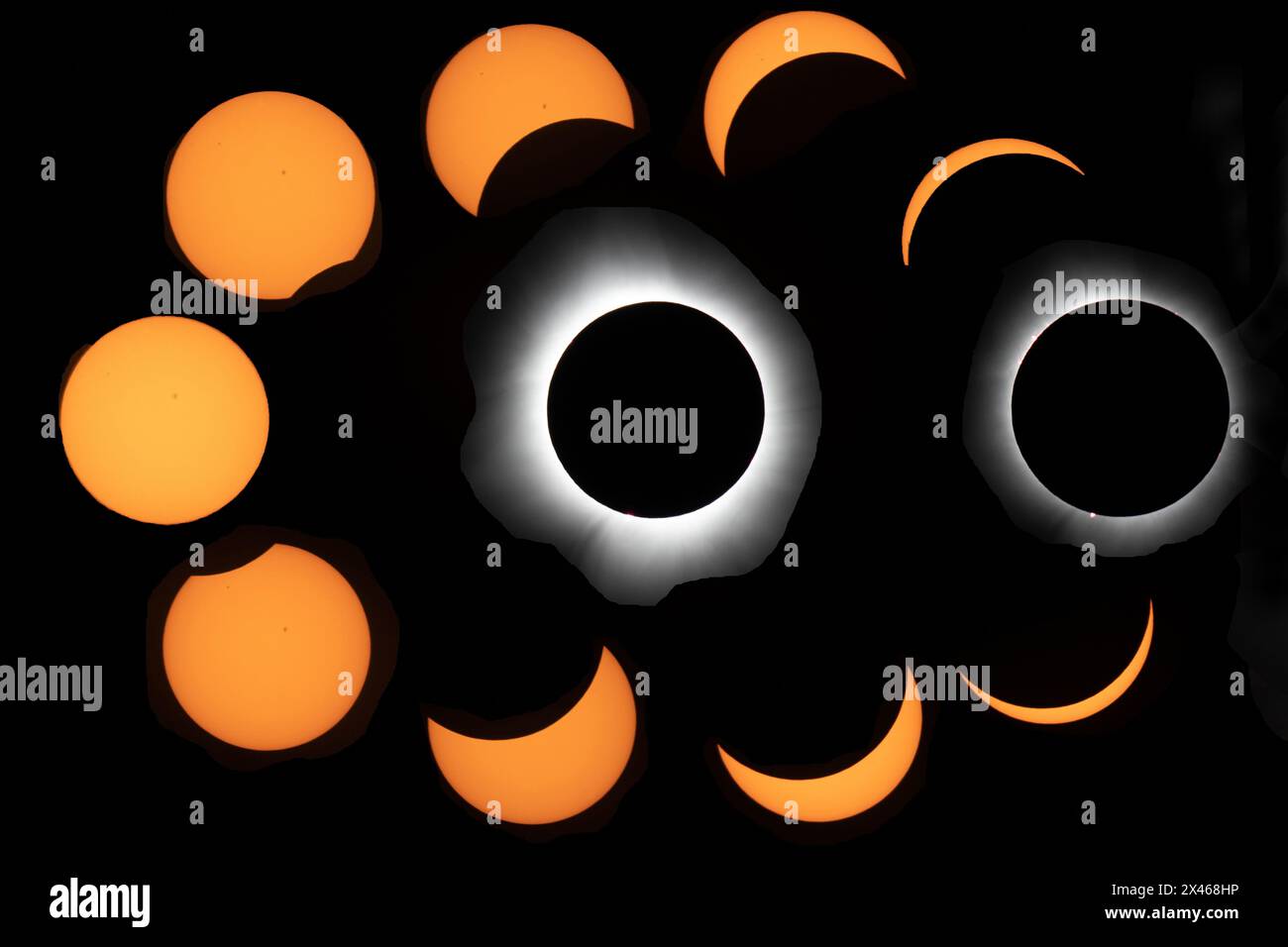 Total solar eclpise phases in 2024 Stock Photo - Alamy