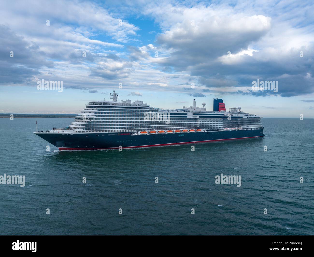 Queen Anne cruise ship by Cunard Cruise arrives at Southampton port for ...