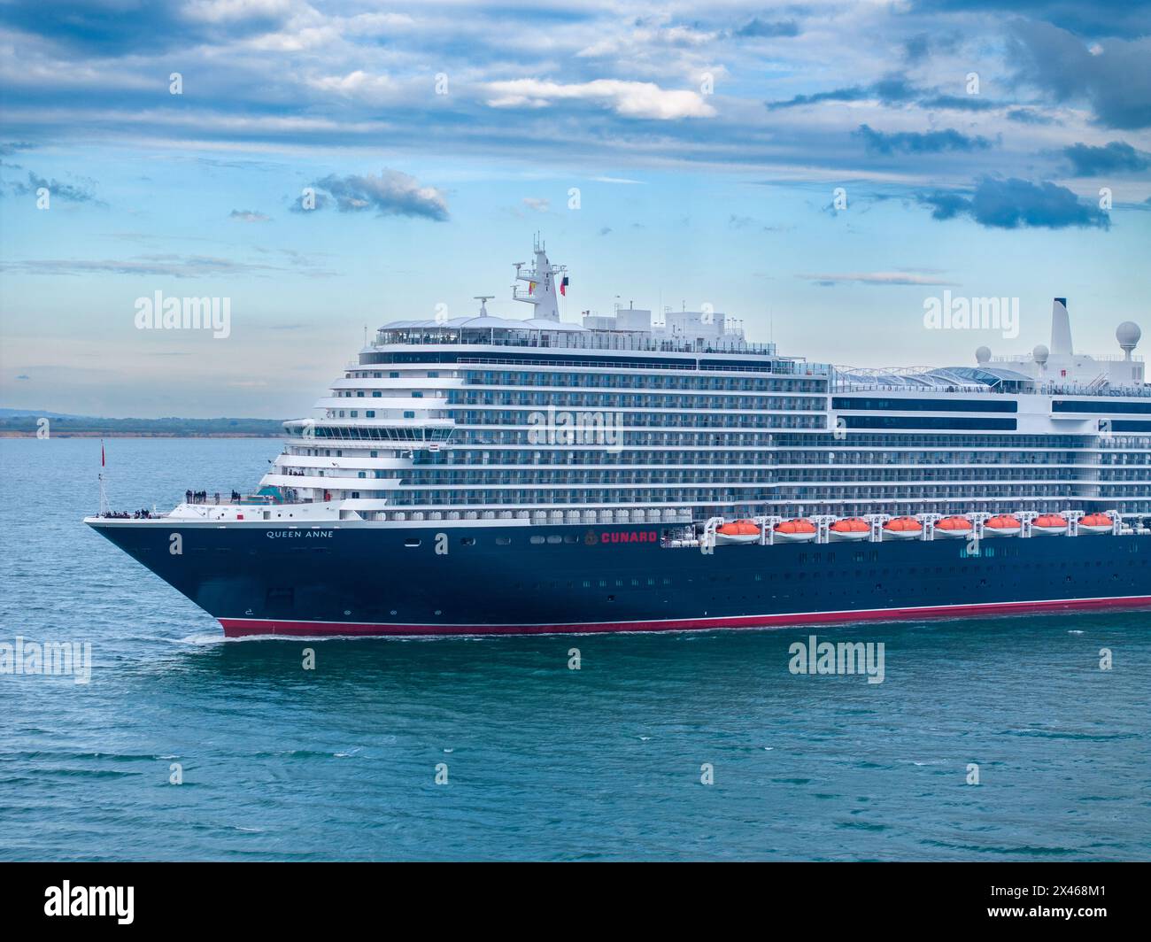 Queen Anne cruise ship by Cunard Cruise arrives at Southampton port for ...