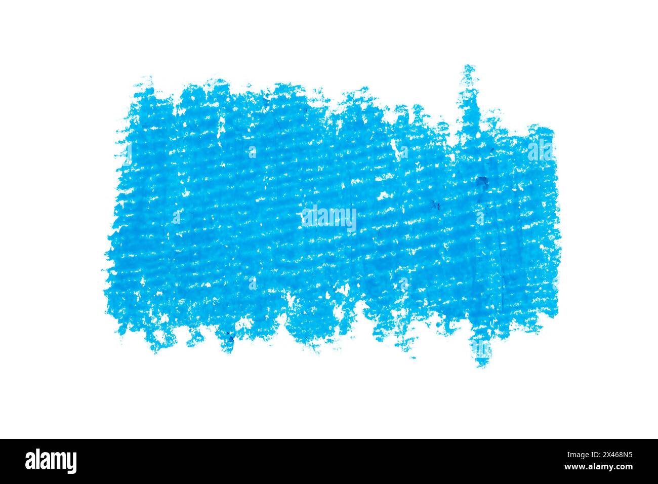 Hand drawn blue crayon stroke on white background Stock Photo - Alamy