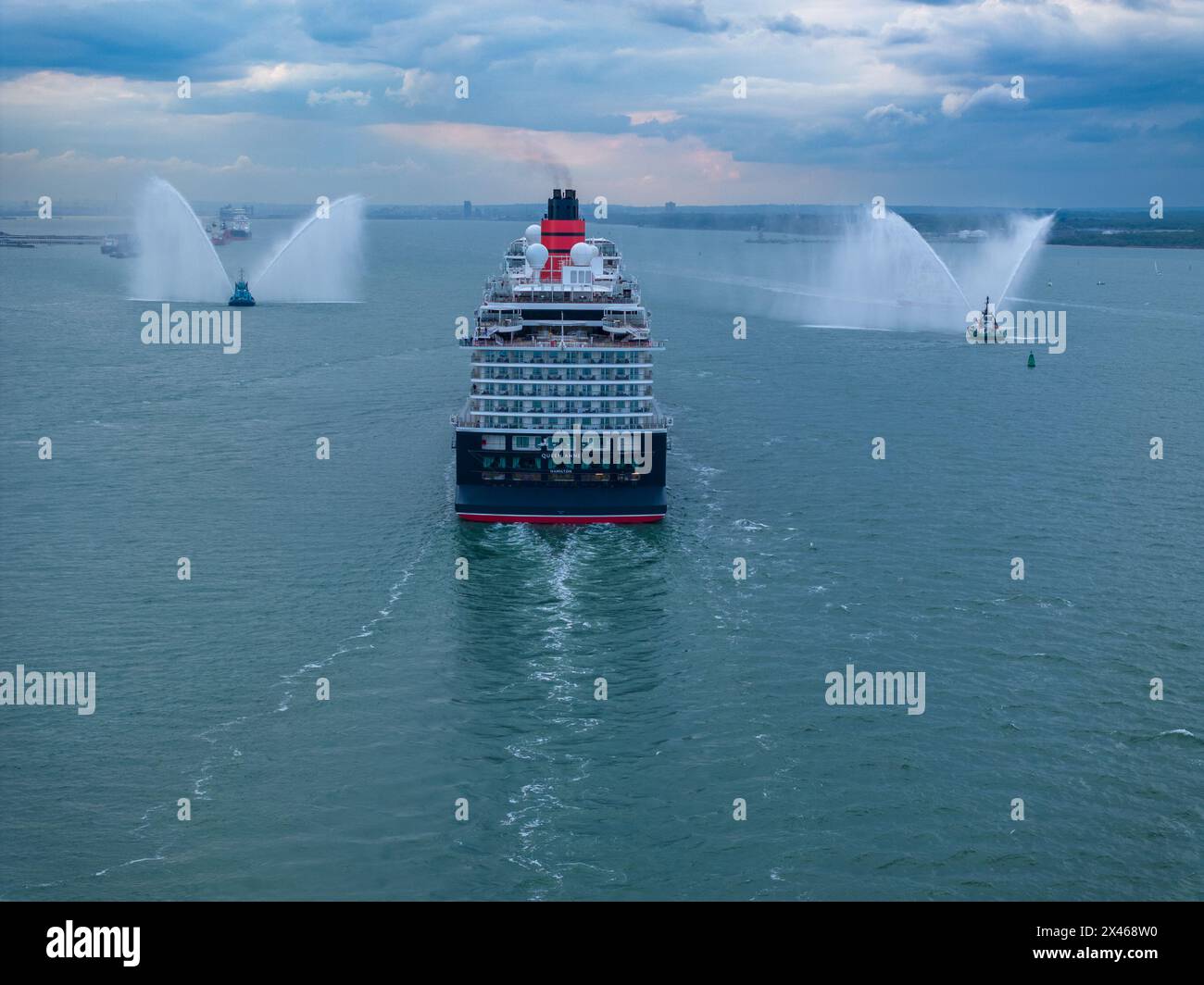 Queen Anne cruise ship by Cunard Cruise arrives at Southampton port for ...