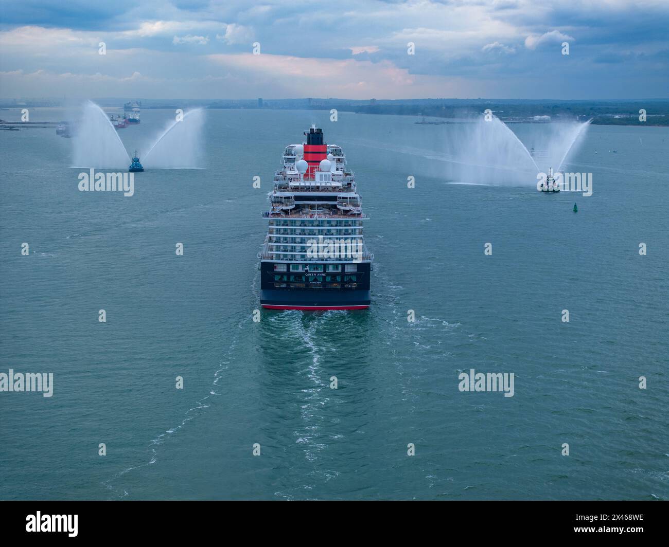 Queen Anne cruise ship by Cunard Cruise arrives at Southampton port for ...