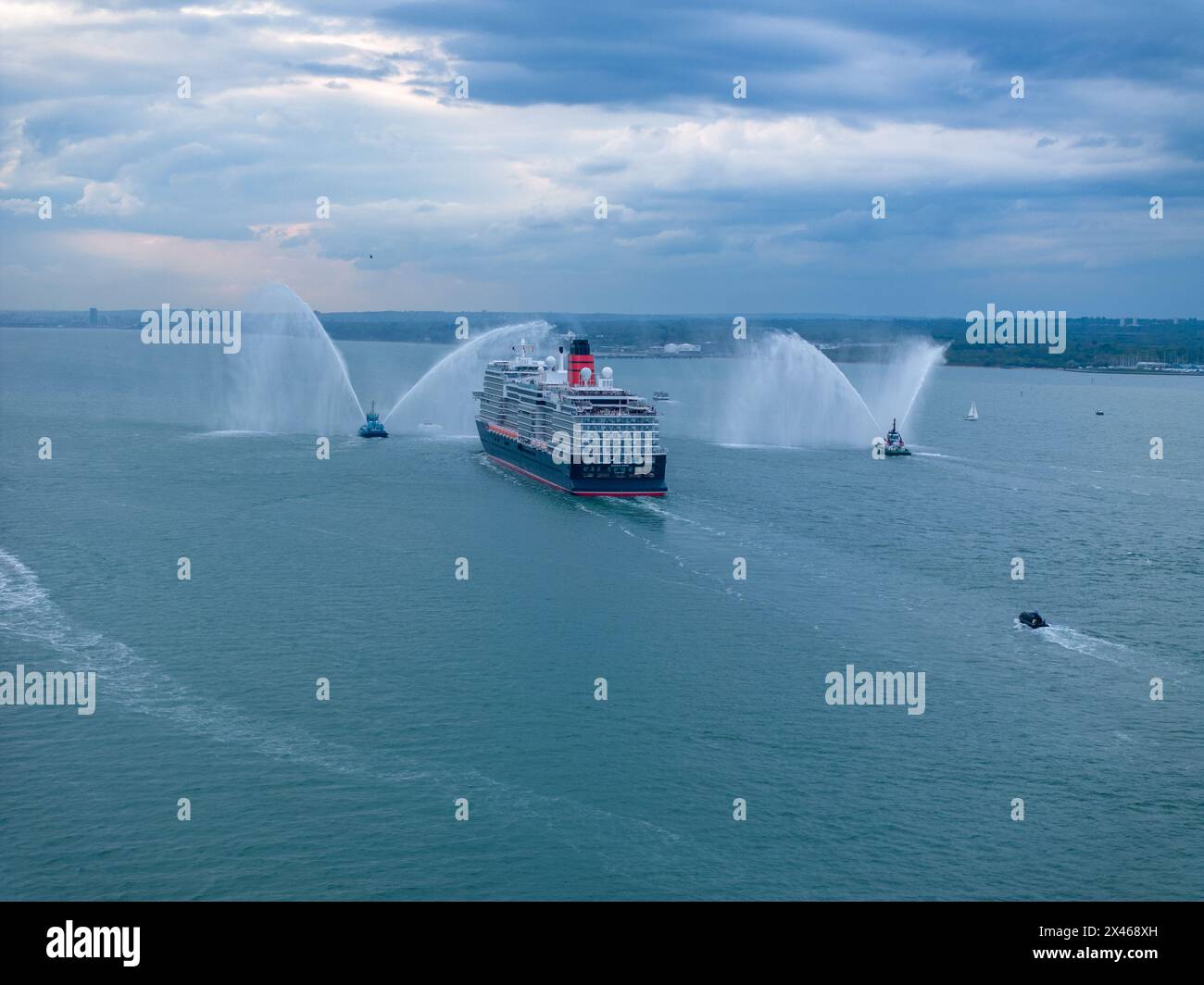 Queen Anne cruise ship by Cunard Cruise arrives at Southampton port for ...