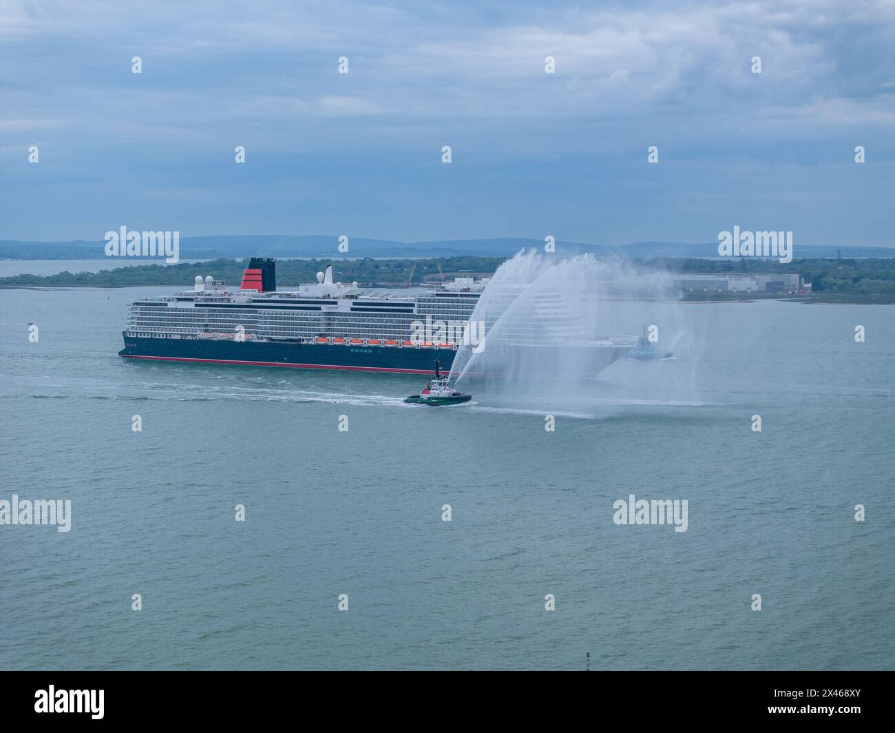 Queen Anne cruise ship by Cunard Cruise arrives at Southampton port for ...