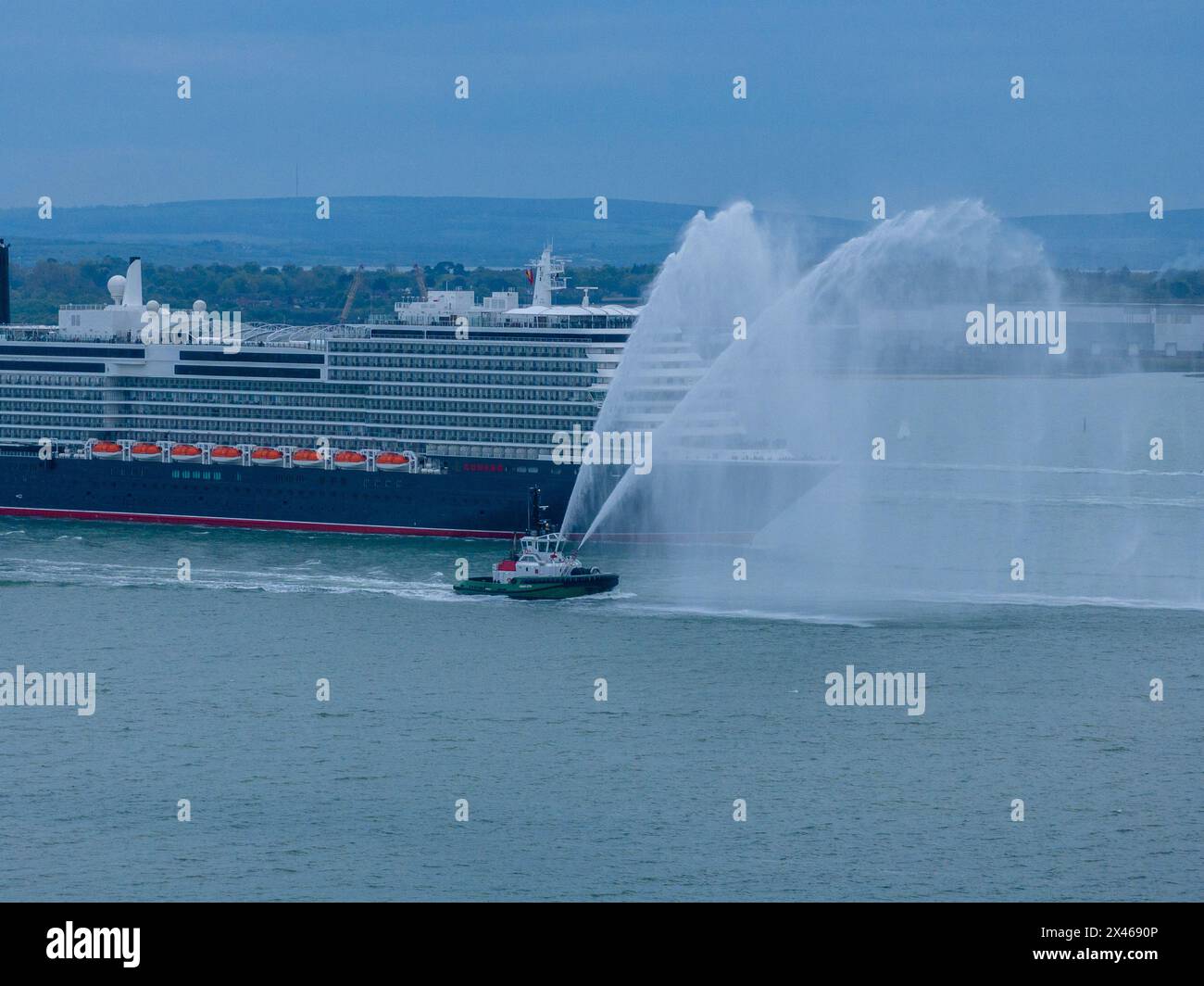 Queen Anne cruise ship by Cunard Cruise arrives at Southampton port for ...