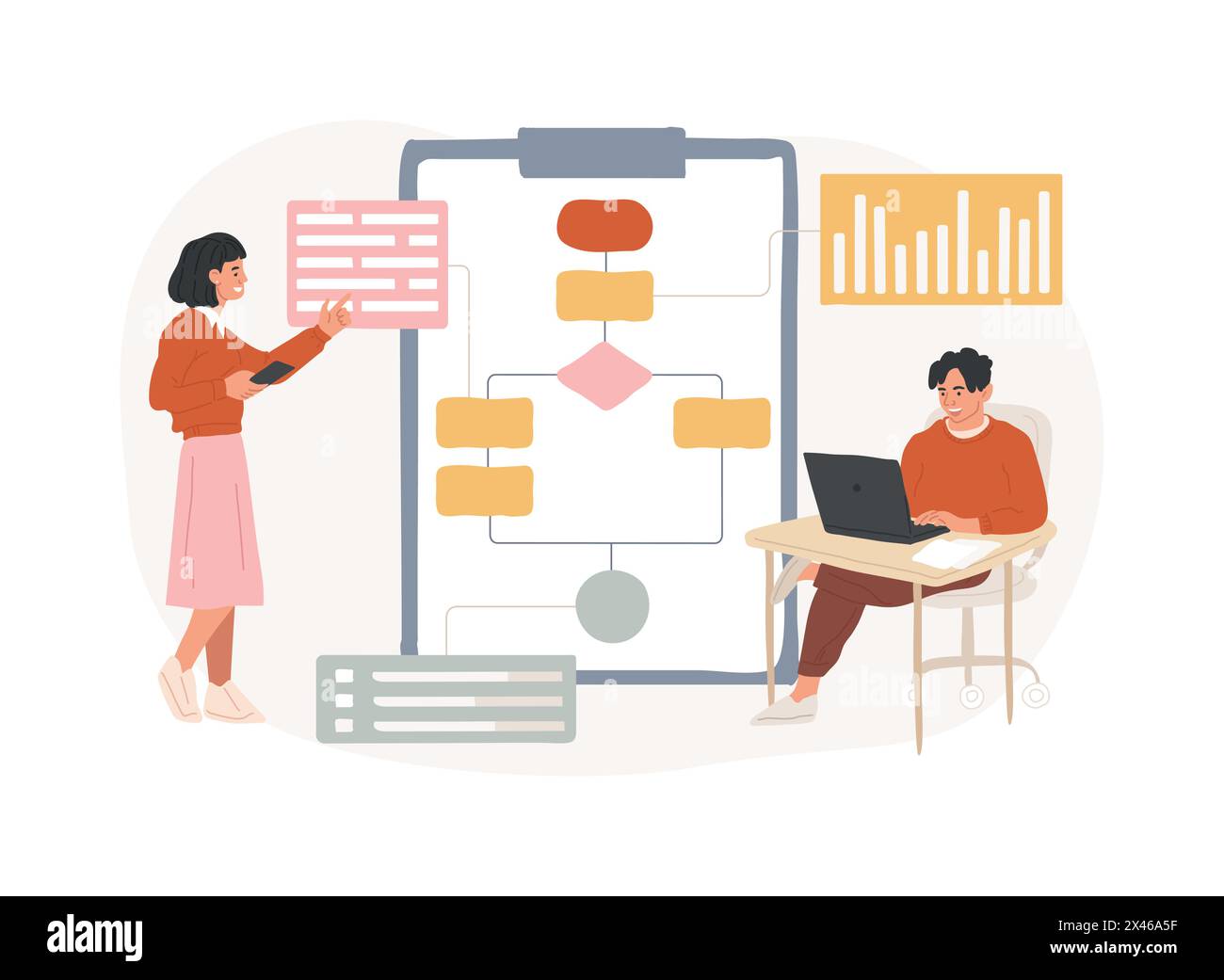 Workflow process isolated concept vector illustration Stock Vector ...