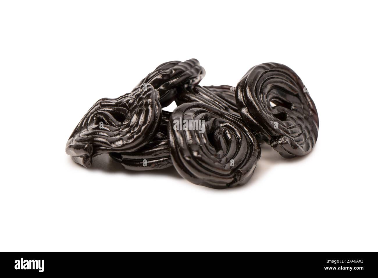 Jelly anise candy isolated on a white background. Black jelly candies ...