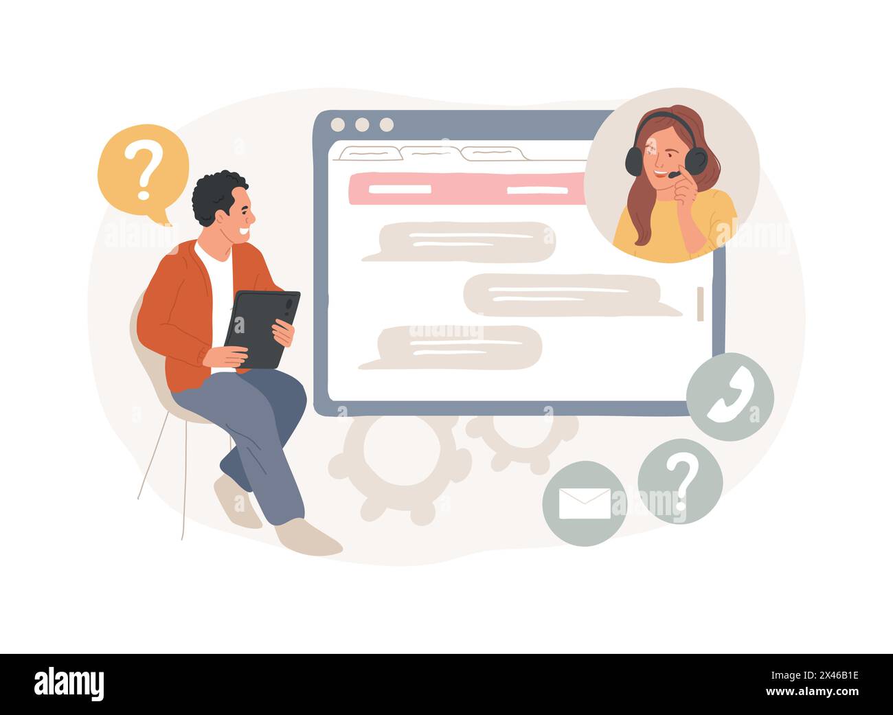 Support isolated concept vector illustration Stock Vector Image & Art ...